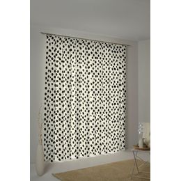 Vorhang Adam "Dots", wei&szlig; (naturwei&szlig;, schwarz), B:145cm H:245cm, Jacquard, Baumwolle (Bio-Baumwolle), Leinen, Gardinen, aus Leinen und Bio-Baumwolle