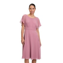 Cocktailkleid Vera Mont "Damen Cocktailkleid kurzarm", Damen, Gr. 38, Normalgrößen, rosa (desert rose), Chiffon, Obermaterial: 100% Polyester. Futter: 100% Polyester., Feminin, ausgestellt kurz, Rundhals, Kleider, Raffung