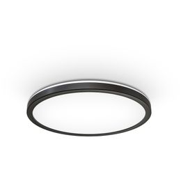 B.K.LICHT Panel, schwarz, 1, Ø 29,3cm H: 2,8cm, 1 Stk., Leuchten, Deckenleuchte, 18 Watt, ultra-flach, indirektes Licht, neutralweiß, LED Panels