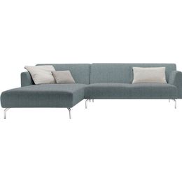 Ecksofa "CR.446 Designsofa mit erstklassigem Sitzkomfort zum Wohlf&uuml;hlen", blau (wasserblau, steingrau coco), B:296cm H:82cm T:179cm, Chenille COCO (72% Polyester, 15% Baumwolle, 13% Polyacryl), CREATION BY ROLF BENZ, Sofas, Ecksofa, in minimalistischer, schwereloser Optik, Breite 296 cm