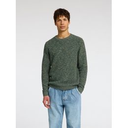 Rundhalspullover Selected Homme "SLHVINCE LS KNIT BUBBLE CREW NECK NOOS", Herren, Gr. XL, grün (rain forest), Strick, Obermaterial: 100% Baumwolle, meliert, Rundhals, Pullover