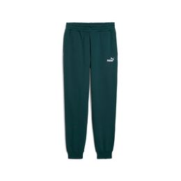 Trainingshose Puma "ESS NO. 1 LOGO SWEATPANTS FL CL (S)", Herren, Gr. L, N-Gr, grün (grün terrain), Fleece, Obermaterial: 66% Baumwolle, 34% Polyester, unifarben, Sportlich, regular fit normal, Hosen