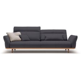 4-Sitzer "CR.460 Designsofa mit erstklassigem Sitzkomfort", schwarz (anthrazitgrau, schwarzgrau 044, 57), B:248cm H:103cm T:100cm, Chenille COCO (72% Polyester 15% Baumwolle 13% Polyacryl), CREATION BY ROLF BENZ, Sofas, Sockel in Eiche, F&uuml;&szlig;e Eiche natur, Breite 248 cm