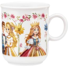 Becher Seltmann Weiden "Compact, Prinzessin", bunt (weiß, bunt), B:7,5cm H:9cm Ø:10,5cm, Porzellan, Trinkgefäße, Becher mit Henkel 0,25 l
