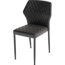 Stapelstuhl Essentials "Louis", schwarz, B:49cm H:81,5cm T:57,5cm, Stahl, Stühle, schwarz