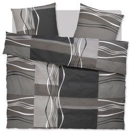 Bettwäsche my home "Kelian", grau (anthrazit, grau), B/L: 200cm x 200cm, 1 Stk., 2 Stk., Linon, B/L: 80cm x 80cm & 80cm x 80cm, 3, Linon, Obermaterial: 100% Baumwolle, Bettwäsche, in verschiedenen Qualitäten, gemusterte Bettwäsche