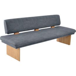 K+w Komfort & Wohnen Polsterbank K+W KOMFORT & WOHNEN "Longbeach", blau (blau 54), B:224 H:89 T:71, Sitzbänke, Spitzkissenoptik im Sitz, wahlweise in der Breite 204cm oder 224cm