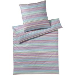 Bettwäsche Elegante "Facet", pink (flieder pink), B/L: 135cm x 200cm, 1 Stk., 1 Stk., Mako-Batist, B/L: 80cm x 80cm, 2 Stk., Mako-Batist, Obermaterial: 100% Baumwolle, Bettwäsche, angenehmes Hautgefühl