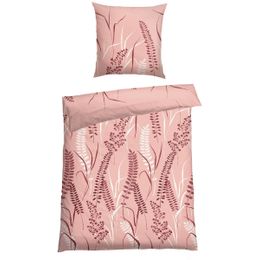 Bettwäsche Schiesser "Annic aus weicher Baumwolle in floralem Dessin", rosa, B/L: 135cm x 200cm, 1 Stk., 1 Stk., Renforcé, B/L: 80cm x 80cm, 2 Stk., Renforcé, Obermaterial: 100% Baumwolle, Bettwäsche, MADE IN GREEN by OEKO-TEX