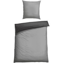 Bettwäsche Schiesser "Silva in einem simplen Minimaldessin in angesagter Strickoptik", grau, B/L: 155cm x 220cm, 1 Stk., 1 Stk., Renforcé, B/L:, 2 Stk., Renforcé, Obermaterial: 100% Baumwolle, Bettwäsche, MADE IN GREEN by OEKO-TEX
