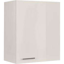 H&auml;ngeschrank Nobilia ""Flash", Ausrichtung w&auml;hlbar, vormontiert", grau (front: lacklaminat seidengrau hochglanz, korpus: seidengrau), B:60cm H:72cm T:37,2cm, Schr&auml;nke, H&auml;ngeschrank, in drei Breiten: 30, 45 und 60 cm, mit Soft-Close-Funktion