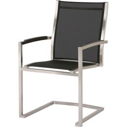 Gartenstuhl Best "Marbella", schwarz, B:57cm H:93cm T:64cm, Edelstahl, Stühle, Freischwing Stuhl