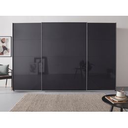 Schwebetürenschrank Rauch "Kleiderschrank Schrank Garderobe Wäscheschrank Ankleide OTELI", grau (graumetallic, effektgrau hochglanz), B:315cm H:229cm T:68cm, Holzwerkstoff, Schränke, in verschiedenen Dekor- und Hochglanzfarben
