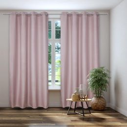 Vorhang Kutti "Dimout" Gr. 1, rosa (rose), B:140cm H:145cm, Polyester, Gardinen, Verdunkelung, Thermo, isolierend, einfarbig