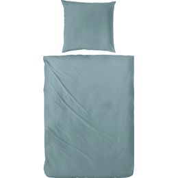 Bettwäsche Primera "Erko", blau (aquamarin), B/L: 240cm x 220cm, 1 Stk., 2 Stk., Perkal, B/L: 80cm x 80cm & 80cm x 80cm, 3 Stk., Perkal, Obermaterial: 100% Baumwolle, Bettwäsche, mit Reißverschluss