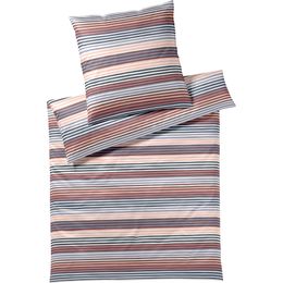 Bettwäsche Elegante "Rio", orange (pfirsich), B/L: 135cm x 200cm, 1 Stk., 1 Stk., Satin, B/L: 80cm x 80cm, 2 Stk., Satin, Obermaterial: 50% Baumwolle, 50% Viskose, Bettwäsche, angenehmes Hautgefühl