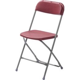 Klappstuhl Essentials "Budget", rot (grau, bordeaux), B:43cm H:80cm T:49cm, Stahl, Stühle, grau/bordeaux