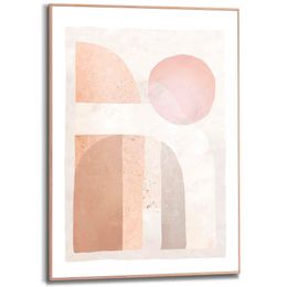 Poster Reinders "Abstrakt", beige (farbe rahmen: natur, farbe bild(er): beige), B:50cm H:70cm T:1,6cm, MDF, Bilder, Poster, im Holzrahmen