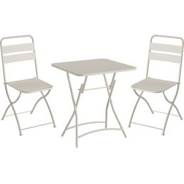 Balkonset Essentials "Breeze Bistro Set", beige (beige,), B:60cm H:87,5cm T:54cm, Stahl, Sitzmöbel-Sets, in verschiedenen Farben erhältlich