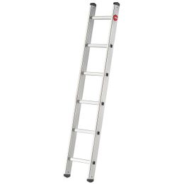 Anlegeleiter Hailo "S60 ProfiStep uno", rot (aluminiumfarben, schwarz, rot), B:34cm H:171cm L:8cm, Aluminium, Kunststoff, Leitern, Aluminium-Anlegeleiter 6 Sprossen