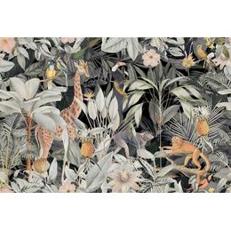 Livingwalls Fototapete LIVING WALLS "ARTist Nostalgic Animals", bunt (beige, grün, orange), B:4 L:2,7, Vlies, Tapeten, Vlies, Wand, Schräge