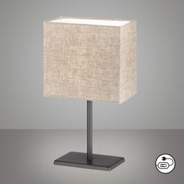 EASY BY FHL LED Tischleuchte "Kate", beige (sandschwarz), 1, H: 30cm, 1 Stk., Leuchten, Tischleuchte,Stoffschirm,Schnurschalter,Hochwertige Verarbeitung
