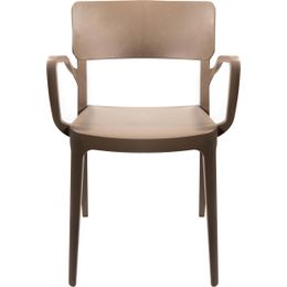 Gartenstuhl Essentials "Wing", beige (sandfarben beige), B:54cm H:82cm T:55cm, Kunststoff, Polypropylen, Stühle, sandfarben beige Stapelstuhl Kunststoff
