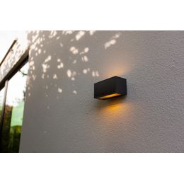 LED Solarleuchte Lutec "LED-Solarleuchte INKA, Hybrid", grau (anthrazit), B:8 H:9 L:18, Leuchten, Solar-Hybrid