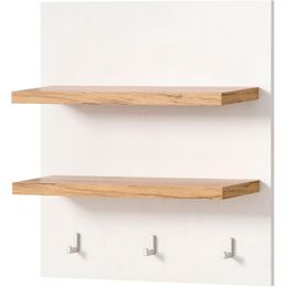 Wandregal KOCHSTATION "KS-Westminster", weiß (pinie weiß dekor), B:60 H:65 T:20, FSC-zertifizierter Holzwerkstoff, Regale, mit 2 Ablageböden, 3 Haken, Breite 60 cm, exclusiv by Otto