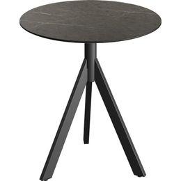 Klapptisch Essentials "Infinity", schwarz (schwarz, midnight marble, schwarz), B:70cm H:74cm T:70cm, Pulverbeschichteter Stahl + HPL Tischplatte, Tische, in verschiedenen Ausführungen