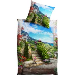 Bettwäsche Kinzler "Trentino", bunt, B/L: 135cm x 200cm, 1 Stk., 1 Stk., Renforcé, B/L: 80cm x 80cm, 2 Stk., Renforcé, Obermaterial: 100% Baumwolle, Bettwäsche, aus Baumwoll-Renforcé