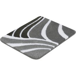 Badematte Kleine Wolke "Flame", grau (anthrazit), H:15mm, Polyacryl, Badematten, Badteppich, modernes Wellen Design