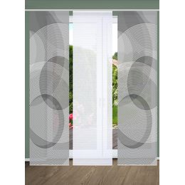 Schiebegardine HOME IN GREEN "AFONSO" Gr. 1, grau (anthrazit), B:60cm H:245cm, Polyester, Gardinen, SET DIGITALDRUCK,BAMBUSOPTIK RECYCELT