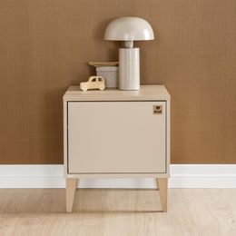Nachtkommode Paidi "MILA & BEN Steiff by Paidi, Schublade mit Soft-Close", weiß (natur), B:48,4cm H:53,4cm T:40,1cm, Spanplatte, Sideboards, langlebiger Nachttisch in Beige mit Massivholz-Füßen