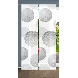 Schiebegardine HOME IN GREEN "GINNY" Gr. 1, grau, B:60cm H:245cm, Polyester, Gardinen, SET DIGITALDRUCK,BAMBUSOPTIK RECYCELT