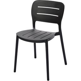 Gartenstuhl Best "Propi", schwarz, B:46cm H:79cm T:53cm, Polypropylen, Stühle, Stapelstuhl