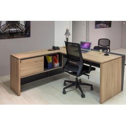 Tischelement GAMI "ARCADE", schwarz (eiche bocage, schwarz, eiche bocage, schwarz, eiche bocage), H:75cm T:45cm, Tische, Schreibtischplatte, Element für Schreibtisch geeignet