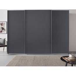 Schwebetürenschrank Rauch "Kleiderschrank Schrank Garderobe TOPSELLER OTELI inkl. Inneneinteilung", grau (graumetallic), B:315 H:229 T:62, Holzwerkstoff, Schränke, mit 3 Innenschubladen sowie zusätzlichen Einlegeböden MADE IN GERMANY