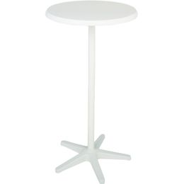 Stehtisch Best "Duo", weiß, B:70cm H:72cm T:70cm, Stahl/Laminierte Tischplatte, Tische, rund, verstellbar 70 cm