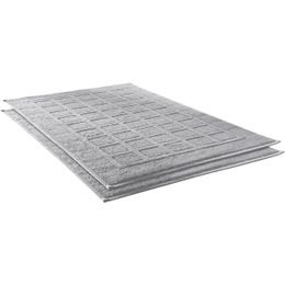 Badematte Dyckhoff "Planet" Gr. 10, silber (silberfarben), H:3mm, Baumwolle, Badematten, Baumwolle, 2er Set Hotelmatte