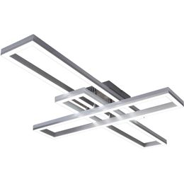 Näve NÄVE LED Deckenleuchte "BANTRY", silber, 1, Ø 95cm H: 11cm, 1 Stk., Leuchten, CCT, RGB-Backlight, dimmbar, Memory, Zeitschaltuhr, Nachtlicht