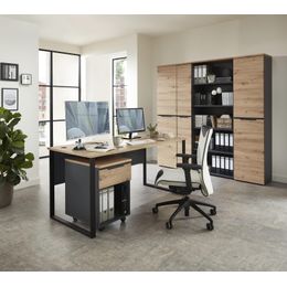 Rollcontainer Innostyle, braun, B:45cm H:66cm T:55cm, ABS-Kunststoff, Dekorfolie, Hartfaserplatte, Kunststoff, MDF, Spanplatte, Rollwagen, Rollcontainer