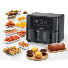 Ariete Hei&szlig;luftfritteuse "4631 Air Fryer Dual 9 L", schwarz, B:49,5cm H:39cm T:44cm, Fritteusen