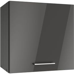 Hängeschrank KOCHSTATION "KS-Milan", grau (grau hochglanz), B:60cm H:57cm T:34cm, MDF, Schränke, Hängeschrank 60 cm, matte oder hochglänzende Fronten