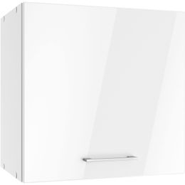 Hängeschrank KOCHSTATION "KS-Milan", weiß (weiß hochglanz), B:60cm H:57cm T:34cm, MDF, Schränke, Hängeschrank 60 cm, matte oder hochglänzende Fronten