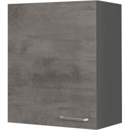 H&auml;ngeschrank Nobilia "Riva", Ausrichtung w&auml;hlbar, vormontiert", grau (front: beton schiefergrau nachbildung, korpus: schiefergrau), B:60cm H:72cm T:37,2cm, Schr&auml;nke, H&auml;ngeschrank, in drei Breiten: 30, 45 und 60 cm, mit Soft-Close-Funktion
