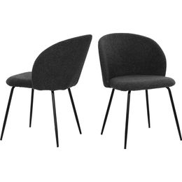 4-Fußstuhl Sit, schwarz (schwarz, schwarz), B:60cm H:78cm T:48cm, Metall, Polyester, Stühle, Oeko-Tex zertifiziert