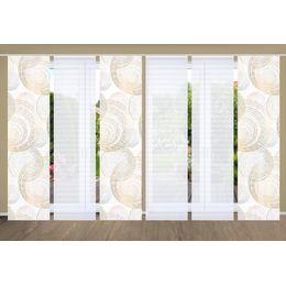 Schiebegardine HOME IN GREEN "SPIRO" Gr. 1, gold (goldfarben), B:60cm H:245cm, Polyester, Gardinen, SET DIGITALDRUCK,BAMBUSOPTIK RECYCELT