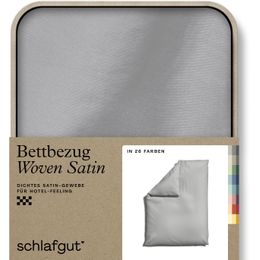 Bettbezug Schlafgut "Woven Satin", grau (grau light), L:200cm, Mako-Satin, Obermaterial: 100% Baumwolle, Bettbezüge, besonders dicht gewebt, Mix & Match: passender Kissenbezug erhältlich