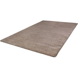 Teppich LUXOR living "Oxford, Made in Poland" Gr. 2, grau (taupe), B:67cm H:13mm L:140cm, Kunstfaser, Teppiche, besonders weich durch Microfaser, Wohnzimmer